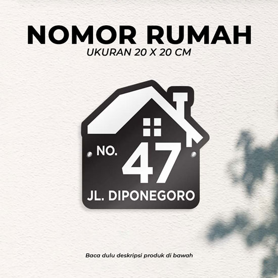 Akrilik Nomor Rumah custom (20X20cm) | Cathay Digital Printing