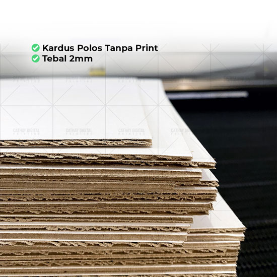 Kardus E-Flute 1 sisi putih (50X100cm) Polos | Cathay Digital Printing