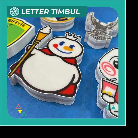 Letter Timbul Akrilik tebal 5.5-7.5cm Tanpa lampu+sticker oracal khusus ...