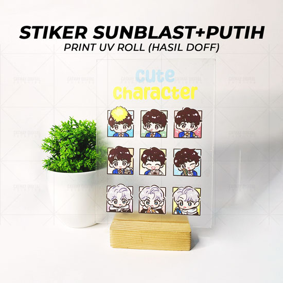 sticker Sunblast + putih (UV Roll) Mimaki | Cathay Digital Printing